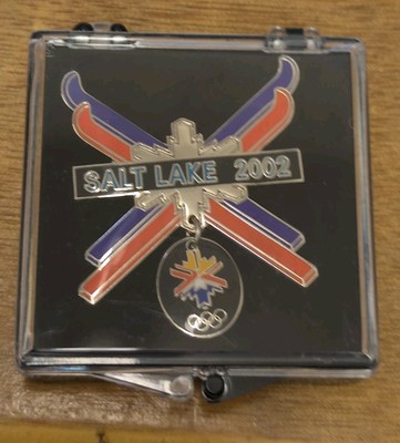 2002 Salt Lake Winter Games Olympic Pin LE 1746/5000 Crossed Skis NOS ...