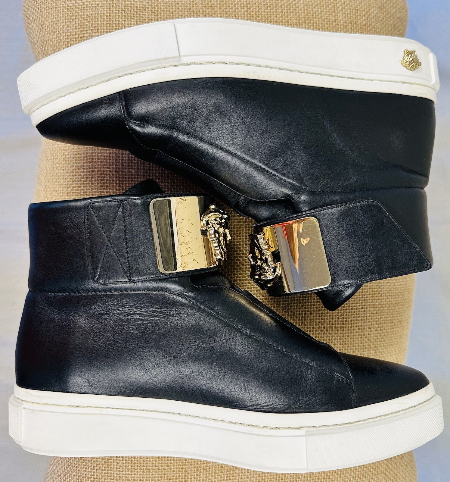 Authentic Black Versace Unique Sneakers Gold 3D Medu… - Gem