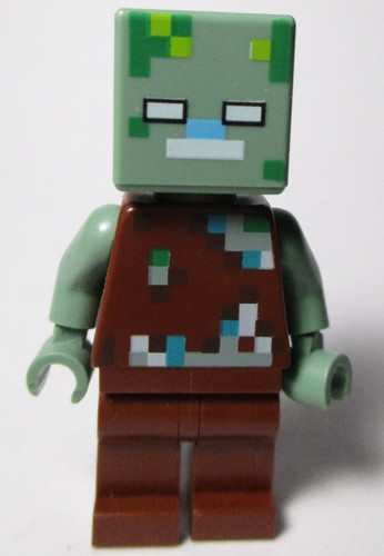 Lego Minecraft Drowned Zombie Minifigure As Pictured | eBay