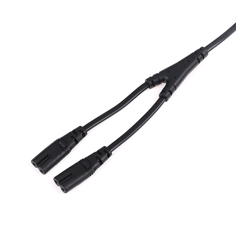 IEC 320 C8 to 2xC7 Y split power cable,IEC 2pin figure 8 male to 2 ...