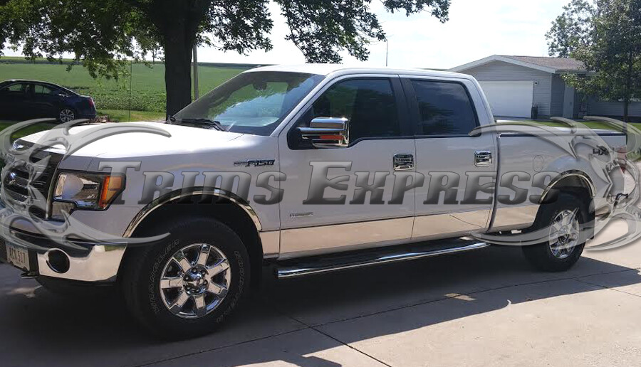 2009-2014 Ford F-150 Crew Cab Chrome Rocker Panel Trim 12Pc 7"-CHOOSE ...