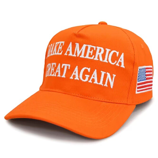 Trump OFFICIAL 45-47 Hat..Make America Great Again..MAGA..Orange..Made ...
