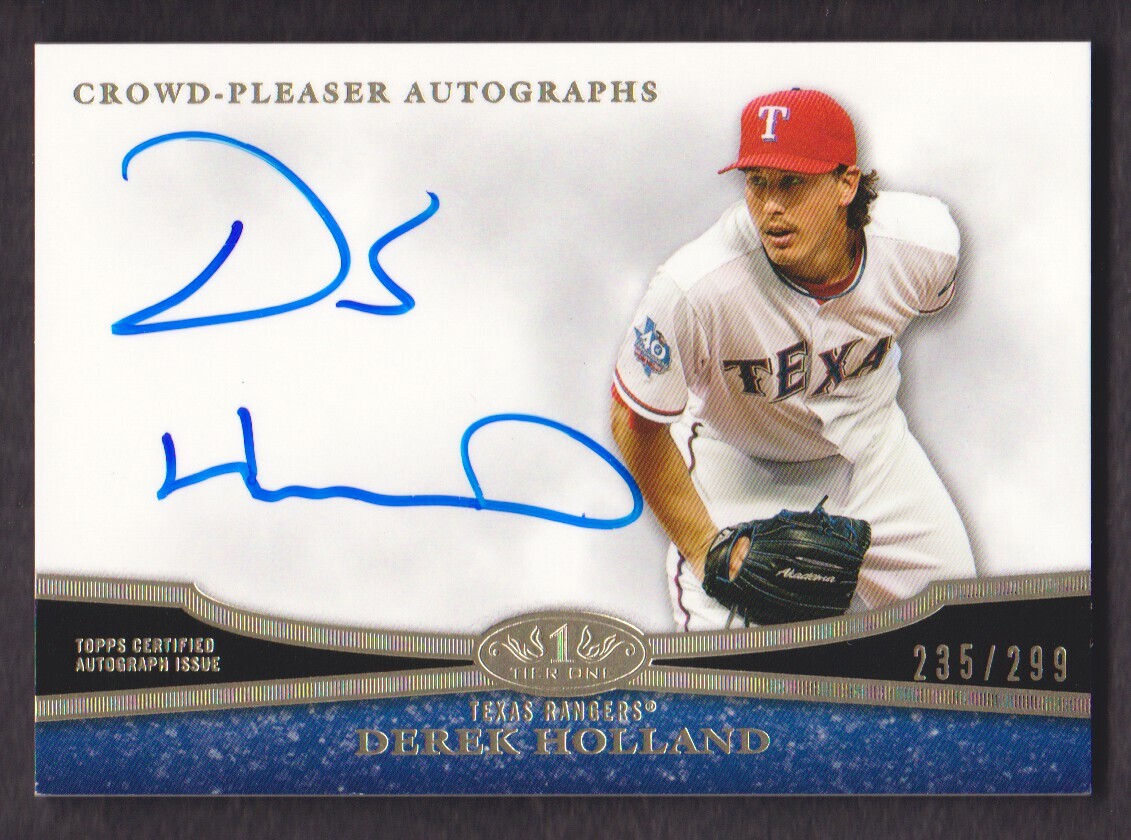 2013 Topps Tier One Crowd Pleaser Autograph #CPA-DH2 Derek Holland 235/ ...