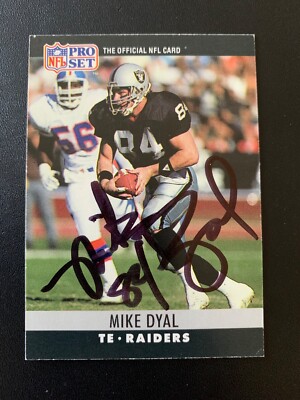 Mike Dyal Signed 1990 Pro Set #151 Rookie Card Oakland Raiders ...