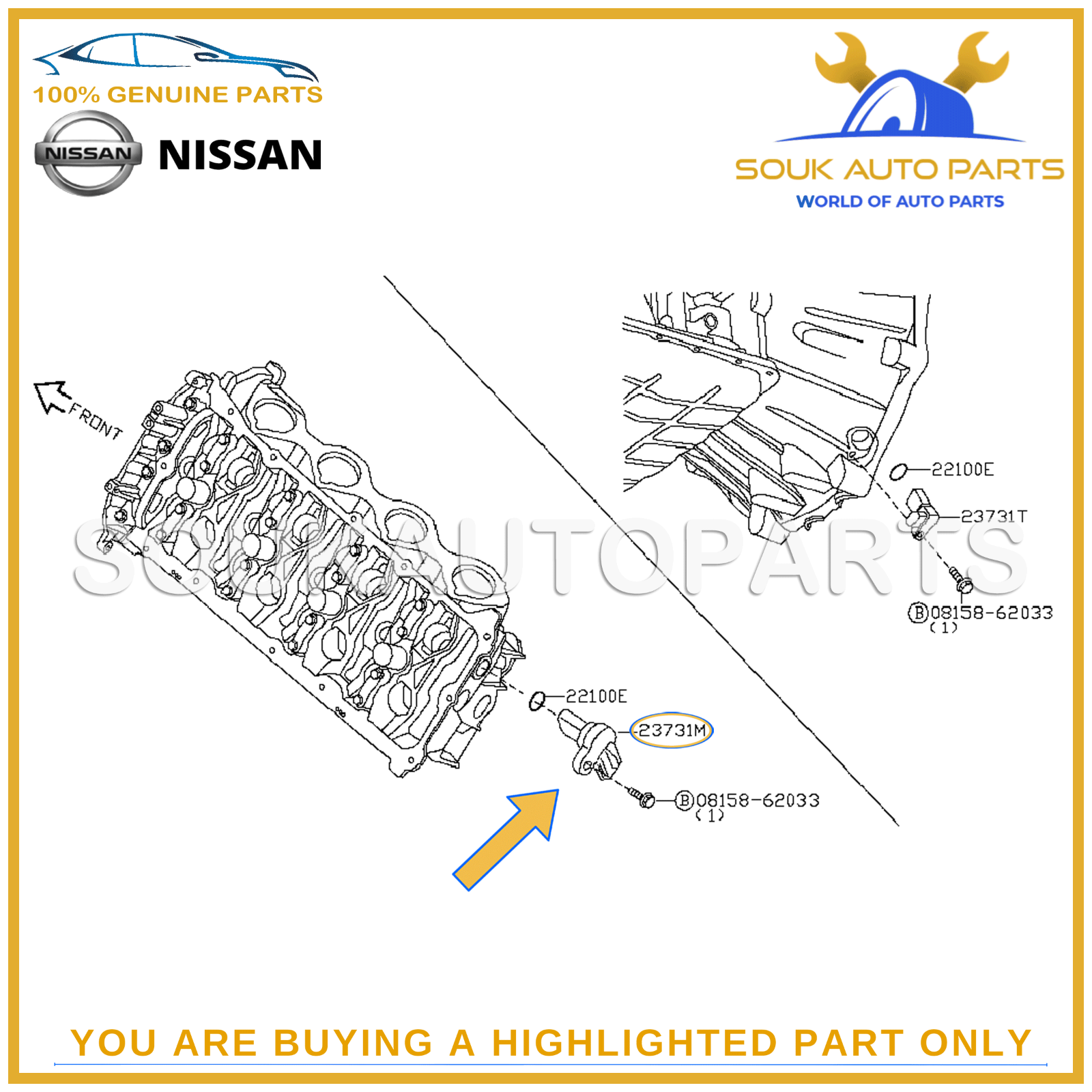 23731-4M50D Genuine Nissan POSITION SENSOR A-CRANK 237314M50D OEM | eBay