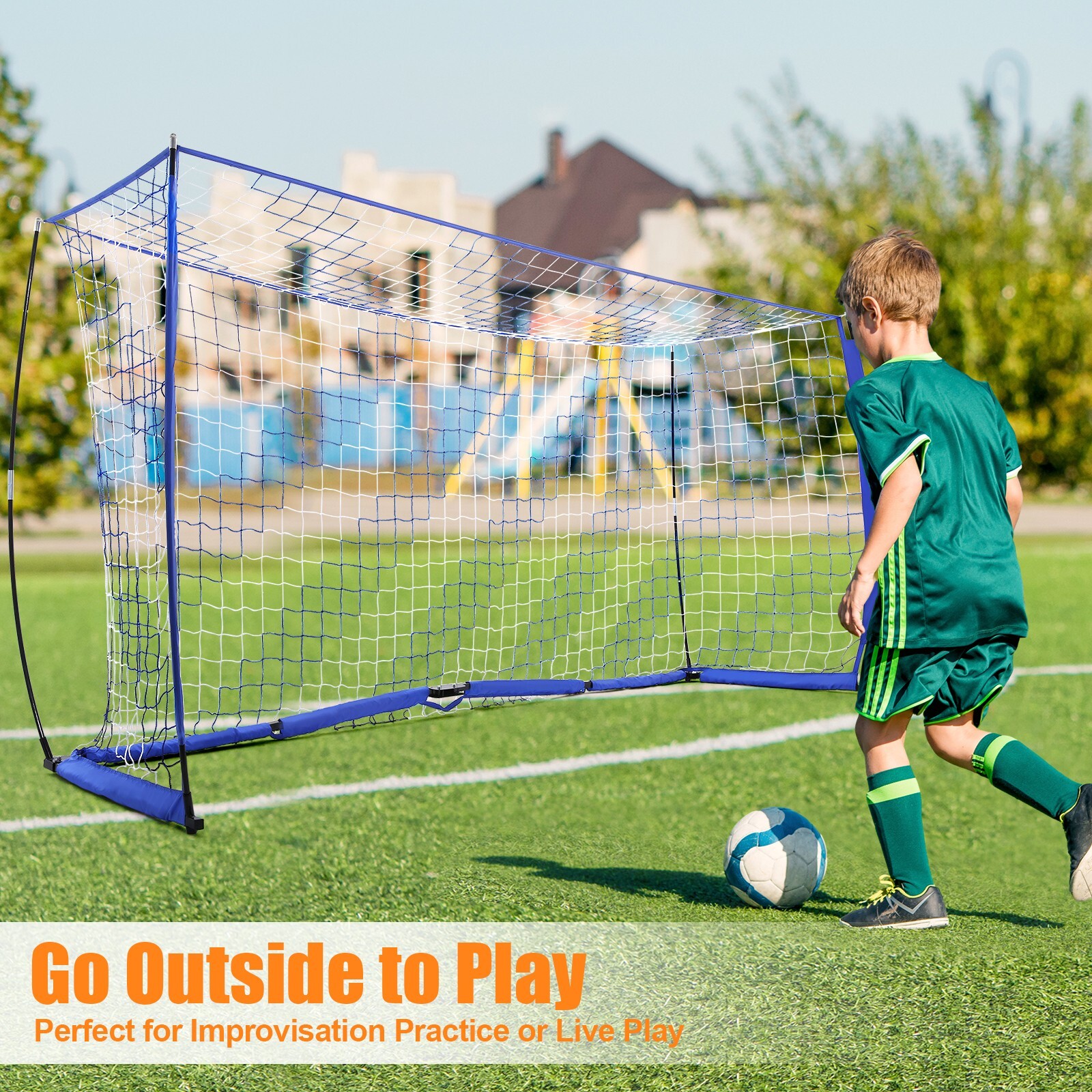 Soccer Goal Portable Bow Style Net Perfect For Soccer Practice Net 12ft ...
