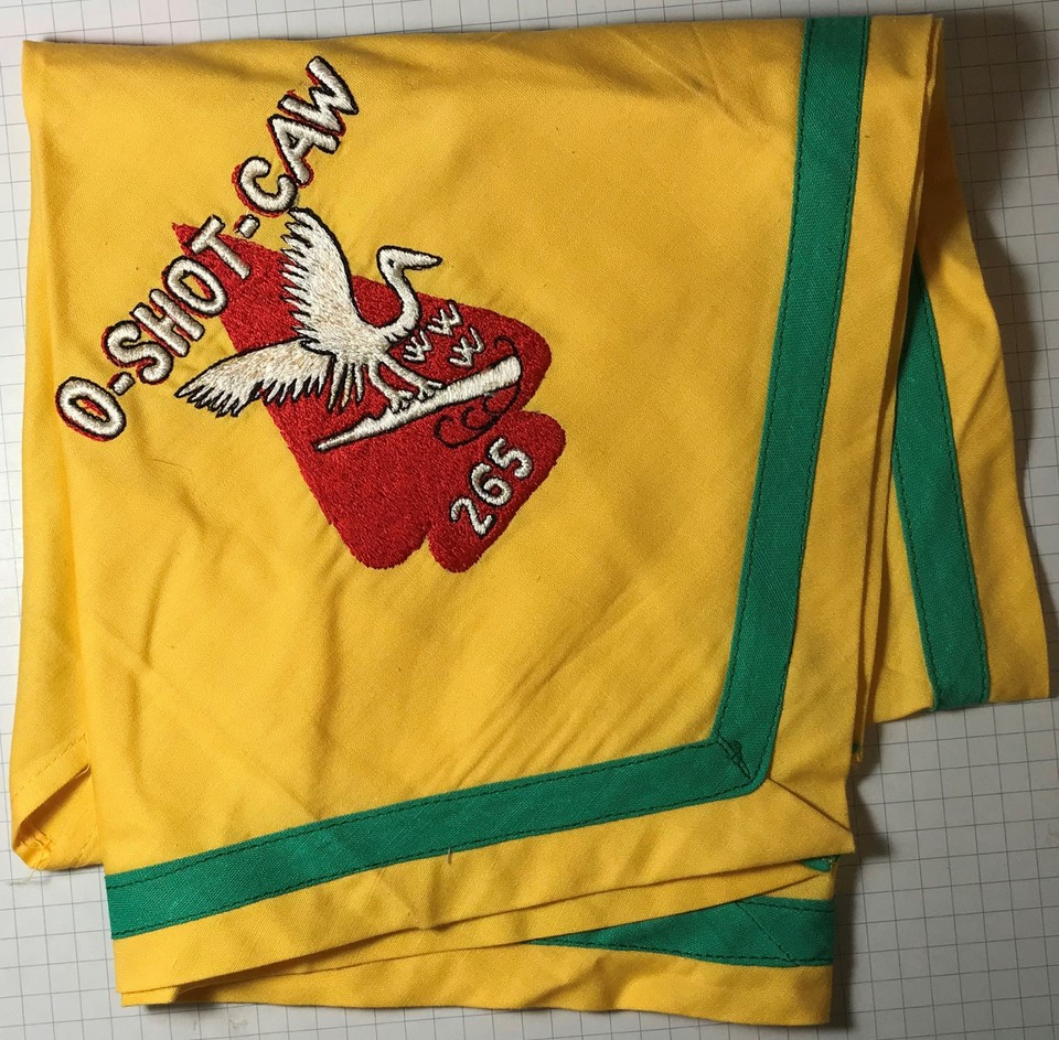 O-Shot-Caw Lodge 265 South Florida FL YLW w/ Embrod N/C GRN Bdr WORN ...