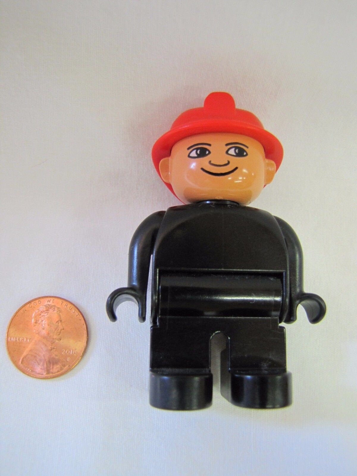 Lego Duplo Firefighter Fire Chief Fireman For Firetruck 2.5" Rare Red ...