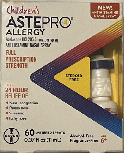 Childrens ASTEPRO ALLERGY Antihistamine Nasal Spray Relief 60 Sprays ...