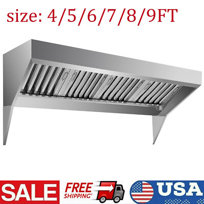 Commercial Exhaust Hood 4/5/6/7/8/9 FT Rust Resistant Vent Hood ...