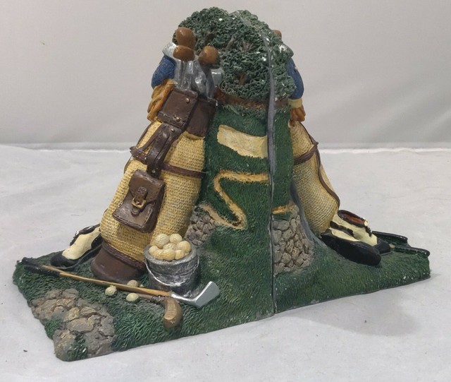 Be-232 Vintage Golf Figi Graphics Golfing Bookends 1994 Clubs Golfer ...