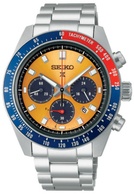 Seiko Prospex Solar Speedtimer Chrono Yellow Dial Stainless Steel Watch ...