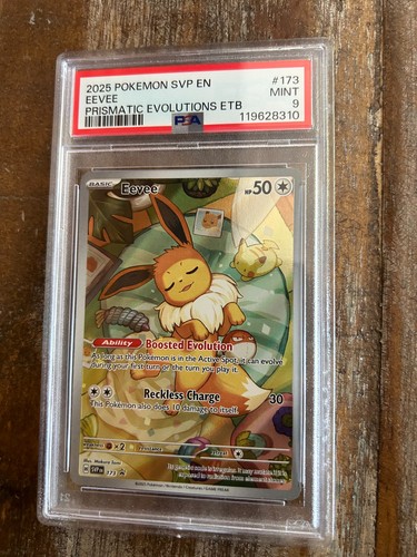 POKEMON 2025 Prismatic Evolutions ETB EEVEE Full Art SVP En #173 PSA 9 ...