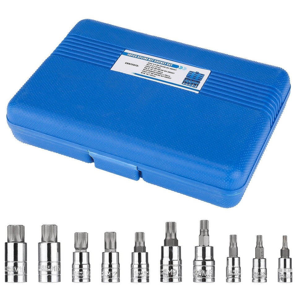 New 10pc For XZN Triple Square 12 Point Spline Tamper Bit socket Set ...