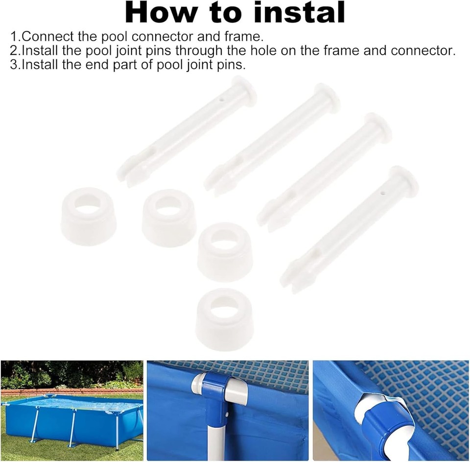 36Pcs Plastic Pool Joint Pins & Seals Compatible with 2.36 Inch, White ...