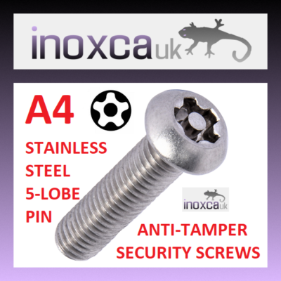 5-LOBE PENTALOBE TORX PIN STAINLESS STEEL SCREW METRIC BUTTON HEAD A4 ...