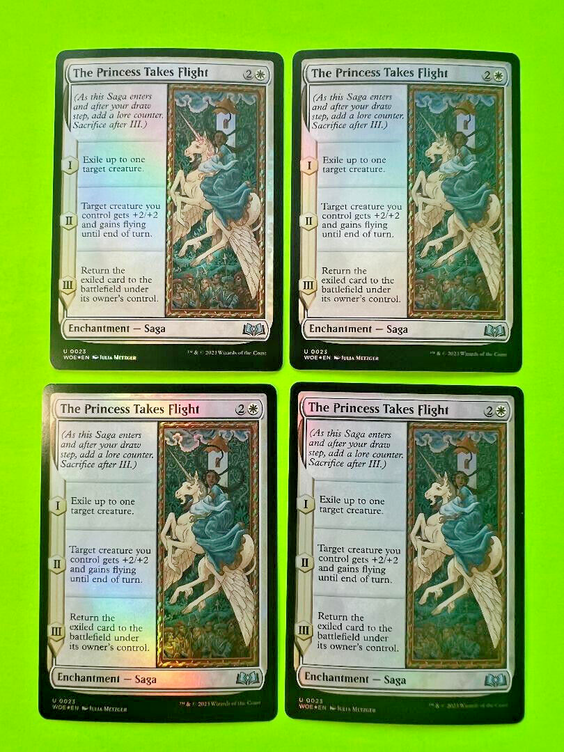 MTG Wilds of Eldraine - The Princess Takes Flight - Lot of 4 FOIL Cards ...
