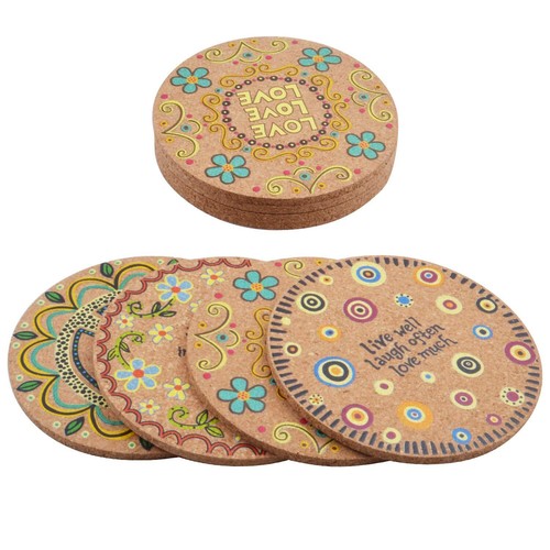 Cork Coasters For Drinks 8 Pieces Of Natural Absorbent Cork Cup Mat ...