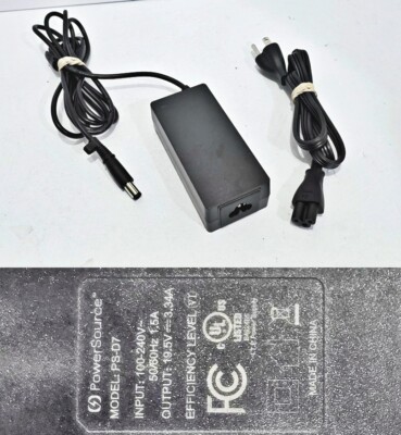 Power Source 65W Charger PS-D7 19.5V 3.34A AC/DC Power Supply W/ AC ...