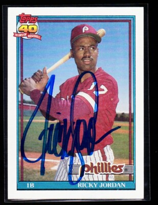 1991 Topps Ricky Jordan Signed Autograph #712 Baseball Card | eBay