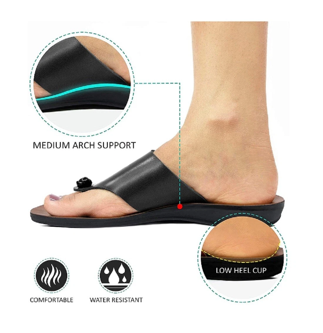 Aerosoft Lilac Comfortable Sandals Black Cleo Kin, 41% OFF