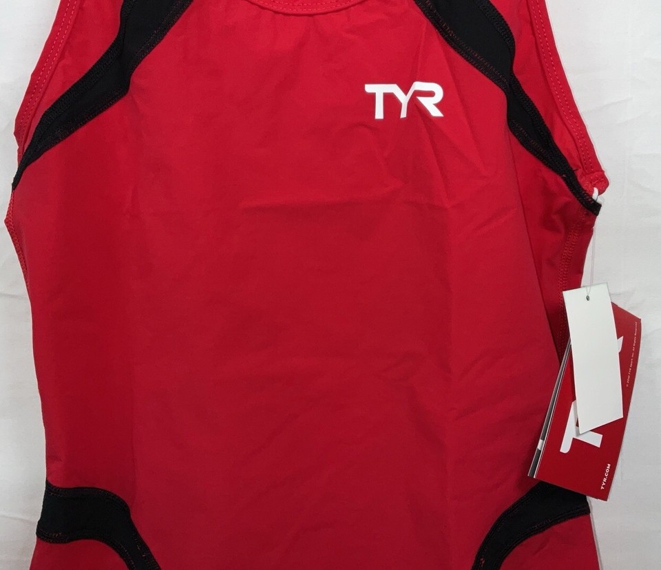 NWT Women’s TYR Carbon Triathlon Tank Top Racer Back Red Black Medium ...
