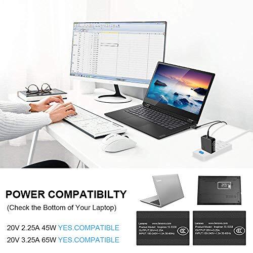 Charger for Lenovo Laptop Computer 65W 45W Round Tip Power Supply AC ...