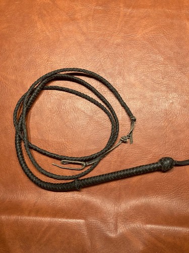 Cow Hide Leather BULL WHIP 6 Feet Long 12 Plaits Black Indiana Jones ...
