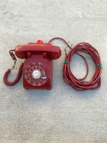 Vintage Red Bell System Western Electric Rotary Desk Telephone 500 | eBay