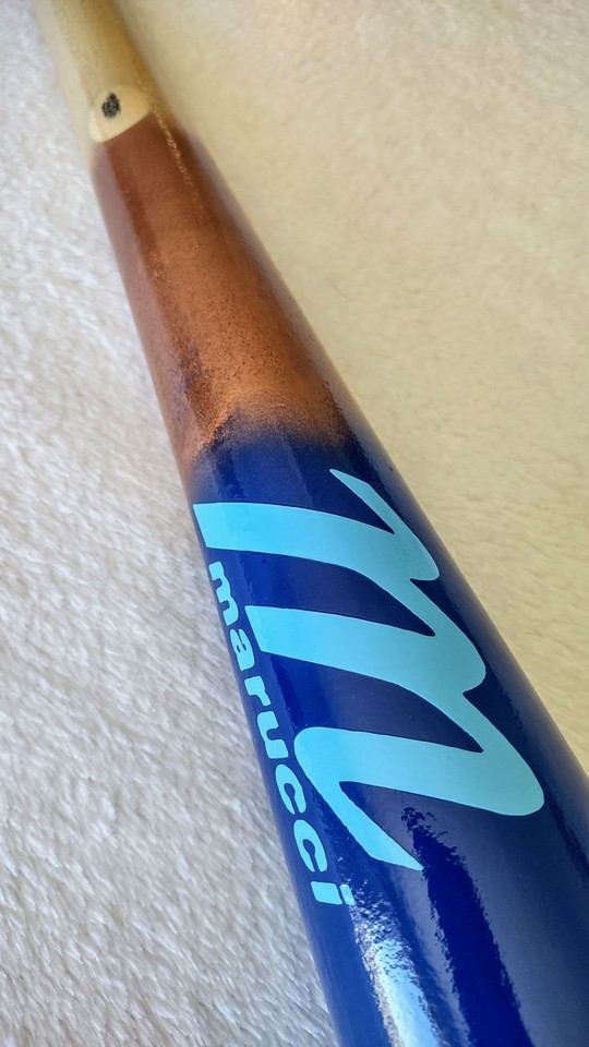 Torpedo Marucci 33"/31.5oz Maple Wood Baseball Bat Blem Blue/Rose Gold ...