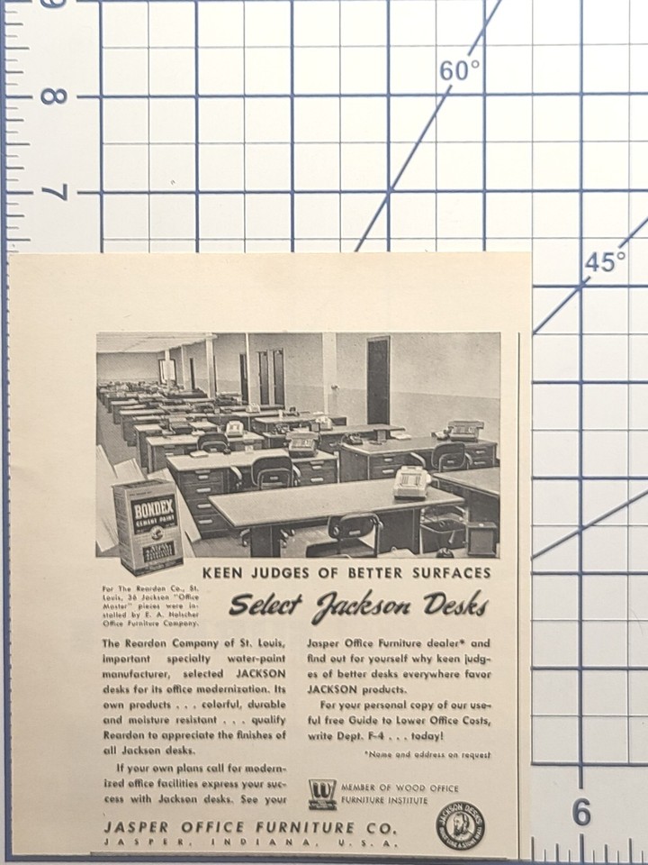 Jackson Desks Jasper IN Vintage Print Ad 1953 | eBay