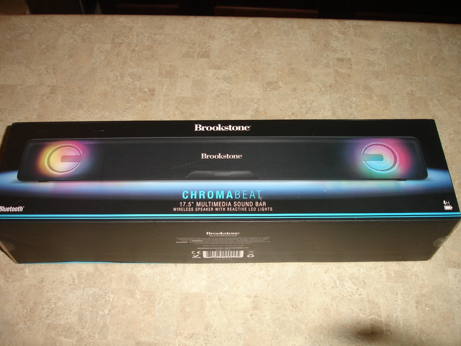 Brookstone Chromabeat 17.5" Wireless Sound Bar Bluetooth | Black | 5W | 0680079999445 | 3.5 mm ...
