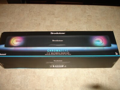 Brookstone Chromabeat 17.5" Wireless Sound Bar Bluetooth | Black | 5W ...