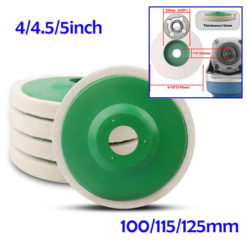 100 /115/125MM Wool Buffing Wheel Felt Polishing Disc Pad Kit for Angle ...
