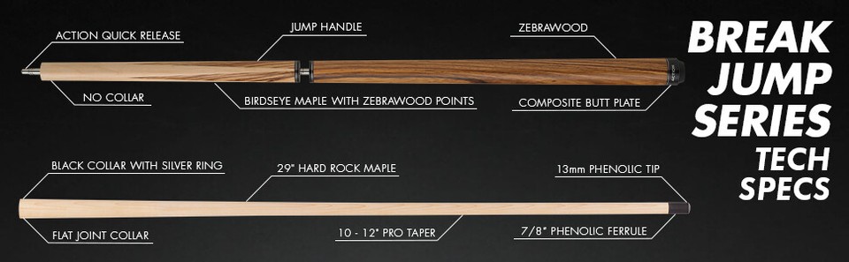 Action ACTBJZ Break/Jump Pool Cue Billiard Stick Billiards Cues | eBay