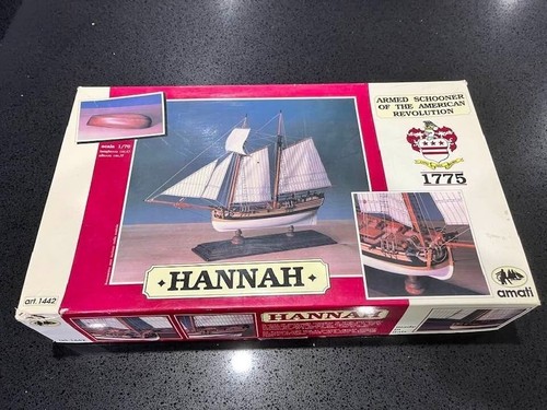 Model Ship Hannah - Armed Schooner 1775, Amati 1/70 Scale | eBay