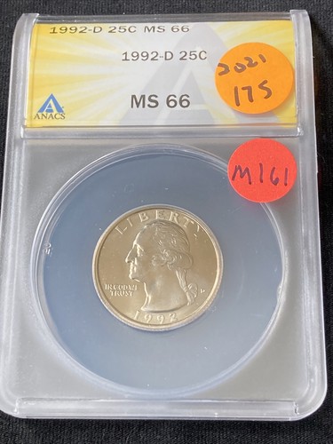 1992-D Washington Quarter MS66 ANACS M161 | eBay