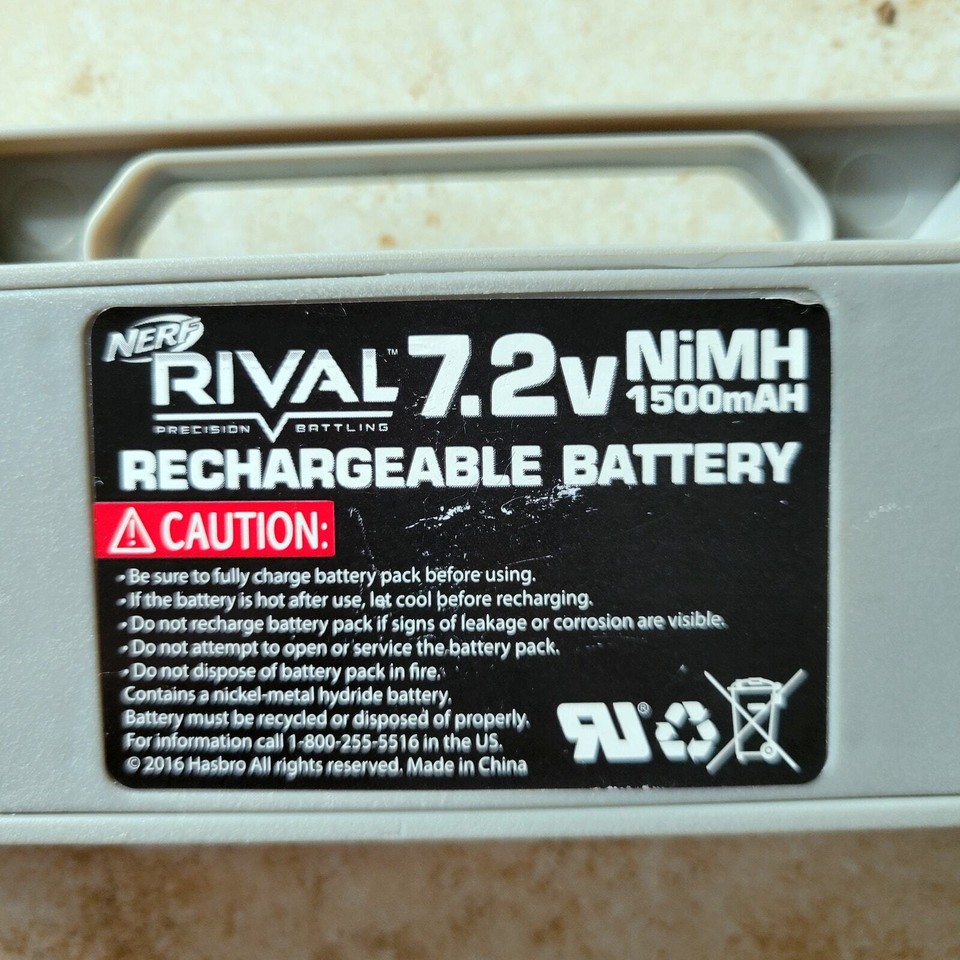 Nerf Rival Rechargeable Battery ONLY No Charger 7.2V NiMH 1500AH ...