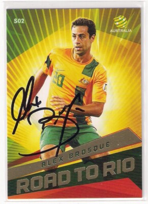 SIGNED ALEX BROSQUE SOCCEROOS ROAD TO RIO WORLD CUP A-LEAGUE 2013/14 ...