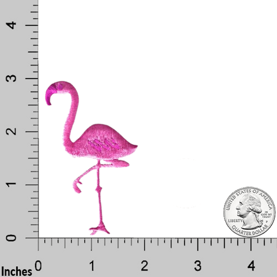 Large Flamingo Patches (3-Pack) Bird Embroidered Iron On Patch ...
