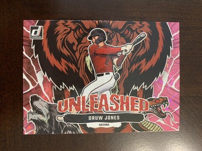 2023 Donruss Baseball Druw Jones Unleashed Pink Fireworks Insert Card # ...