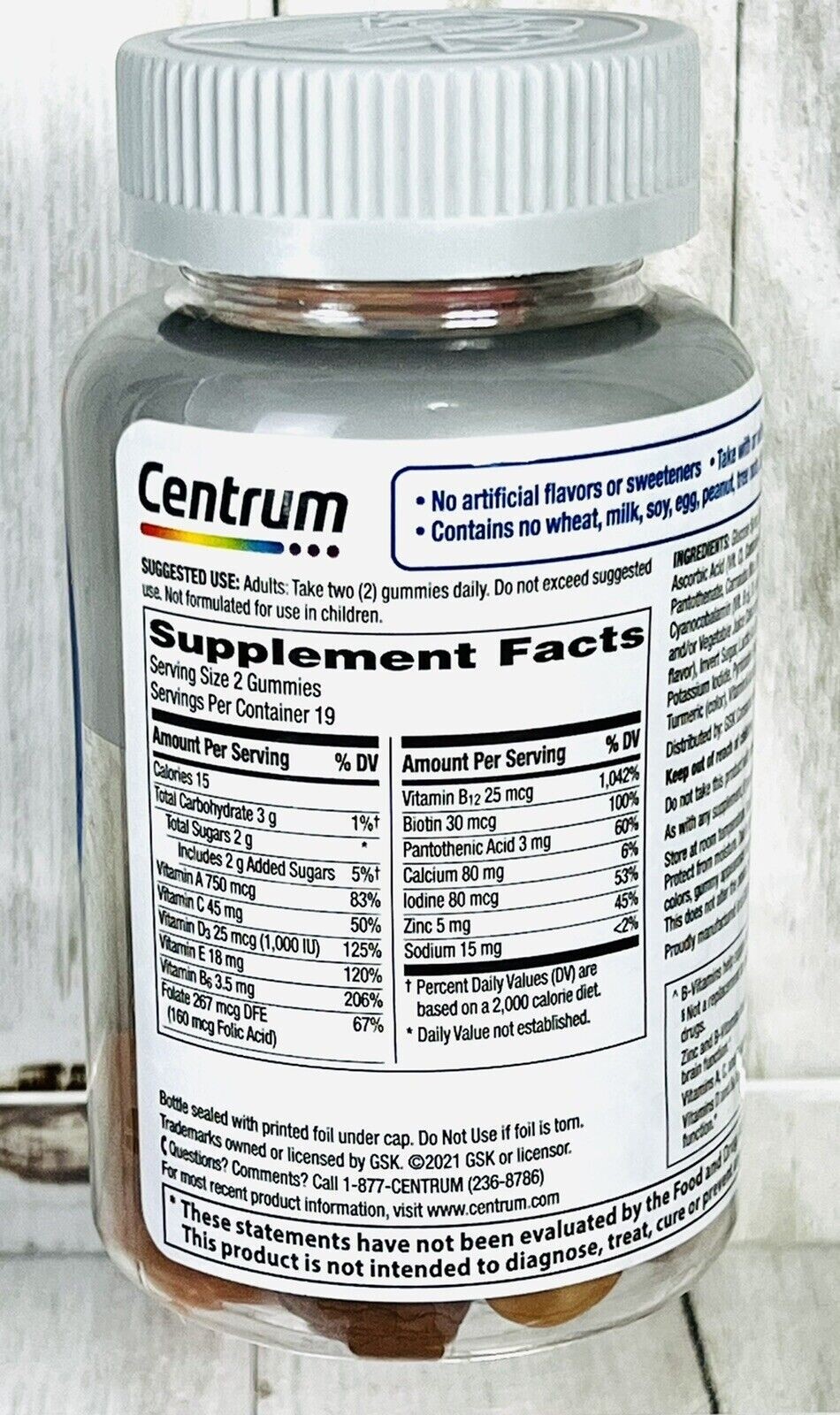 Centrum Mens 50+ Multigummies Heart Brain Eye Bone Immune Health 38 ...