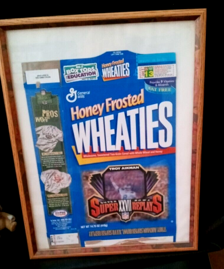 1997 Troy Aikman 3D hologram Insert Wheaties Super Bowl Cereal Box ...