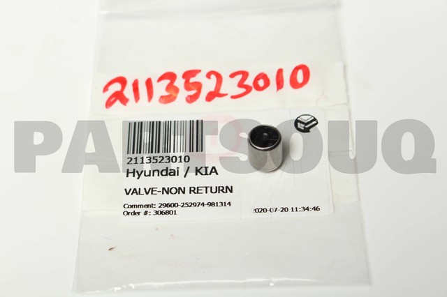 Genuine Hyundai Valve-non Return 2113523010 OEM for sale online | eBay