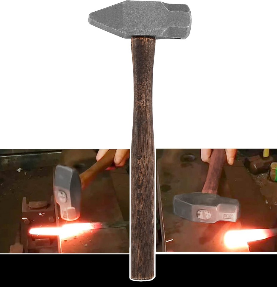 4LB Blacksmith Cross Pein Hammer Forging Knife Hammer Anvil Tool ...