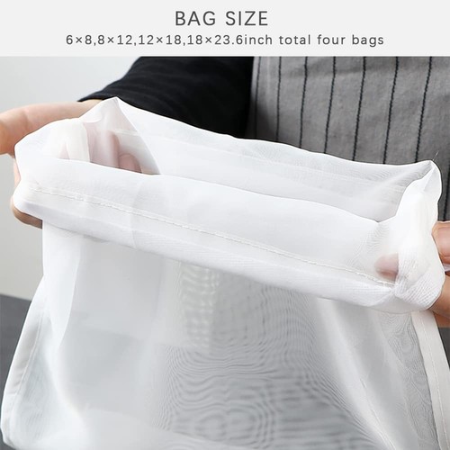 4PCS Large Size Fine Mesh Nylon Strainer For Kitchen，CheeseCloth For ...