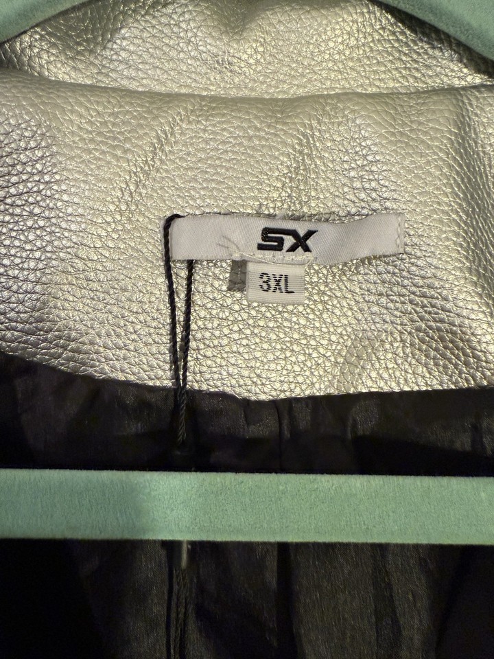 Women's PUNK Moto Jacket Faux Leather Short Coat Rivet Graffiti, fits ...