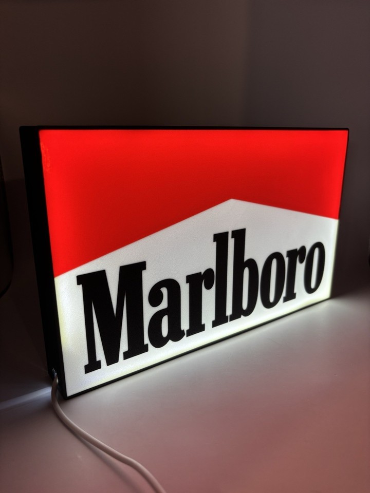 Marlboro Cigarette Light Up LED Neon Sign Reds Cowboy Zippo Ashtray ...