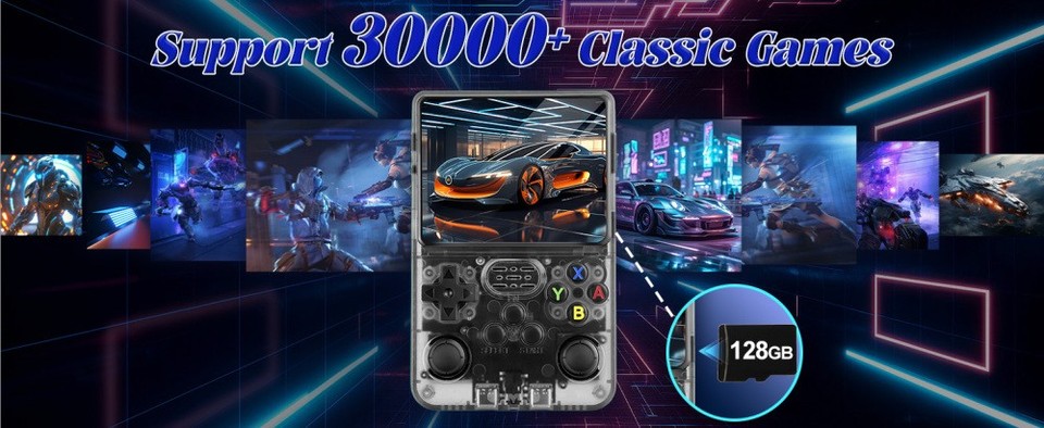 128g R36S Retro Handheld Video Game Console Linux System 3.5 Inch Ips ...