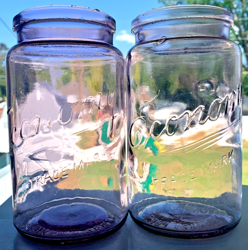2 Old Vintage Kerr Economy Portland, Oregon Purple Fruit Jars with Lids ...